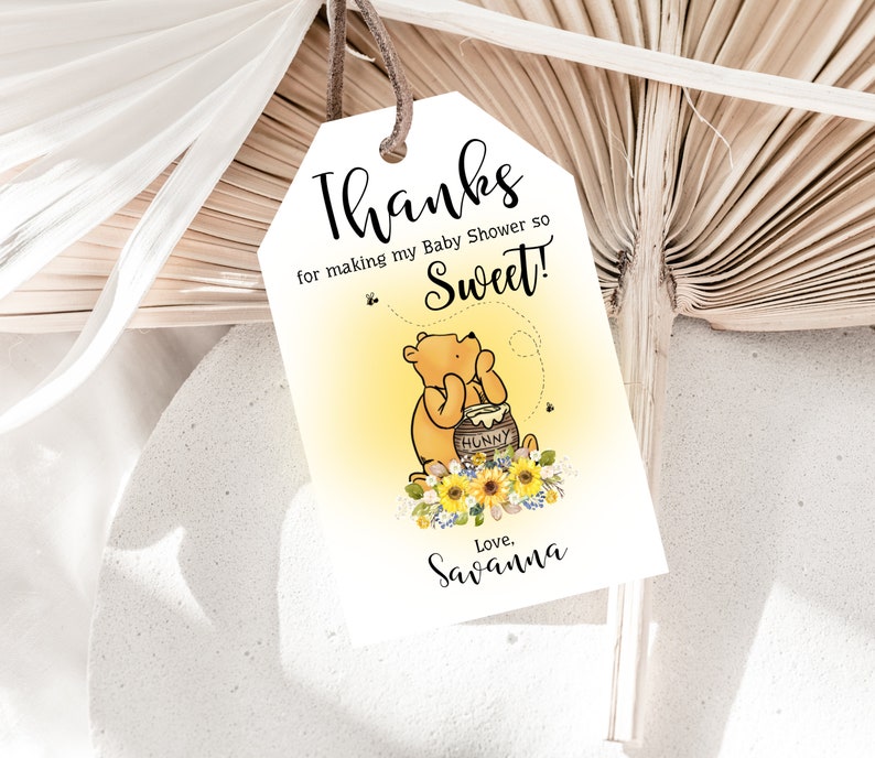 Classic Winnie the Pooh Thanks for Making My Baby Shower so Sweet Favor ...