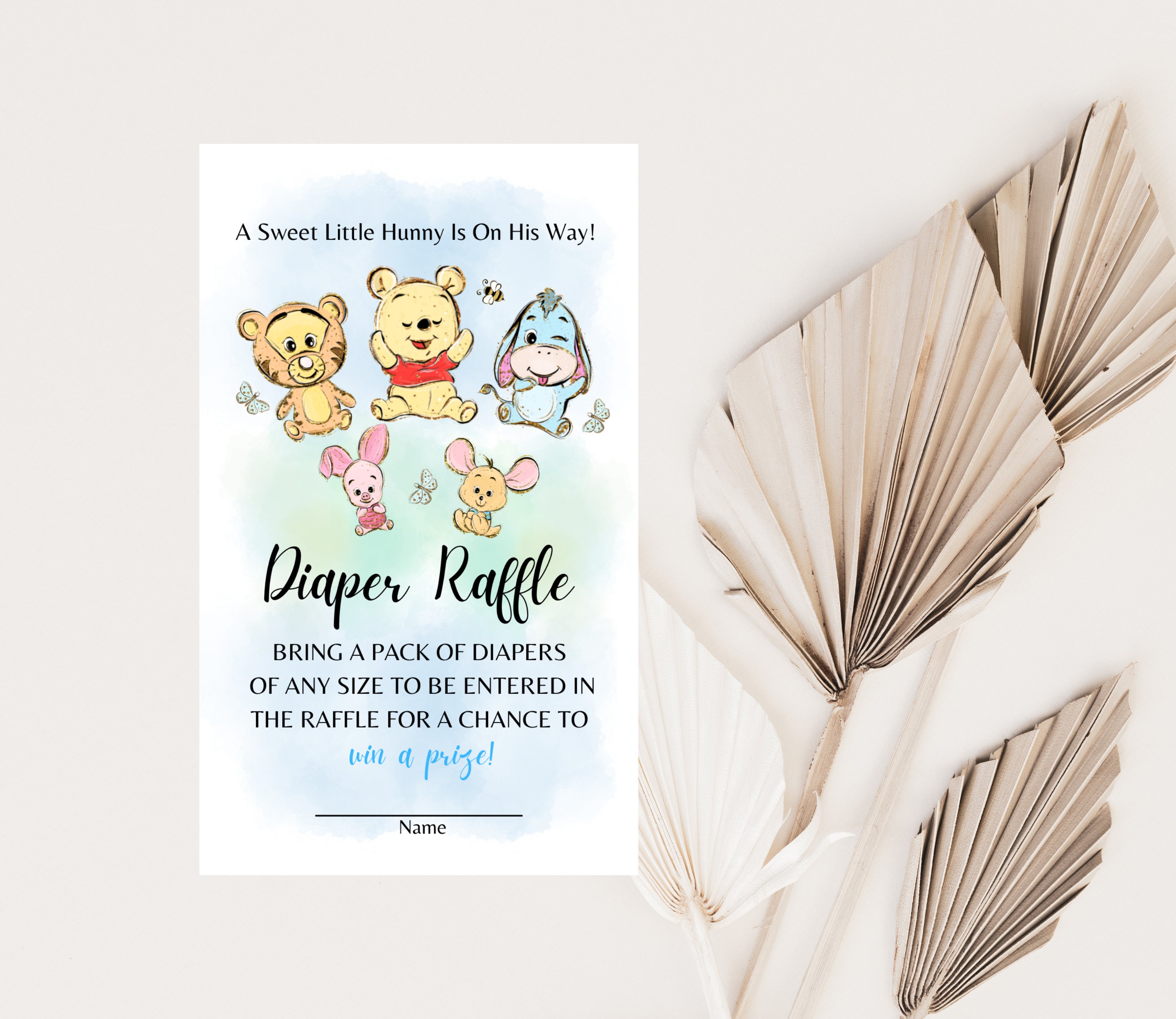 Diaper Raffle Baby Winnie the Pooh & Friends Baby Shower Diaper Request ...