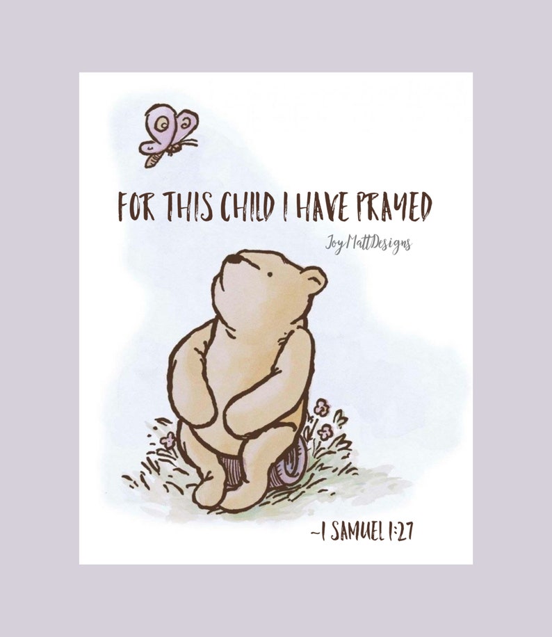 Winnie the Pooh Pooh For This Child I have Prayed-1 Samuel | Etsy