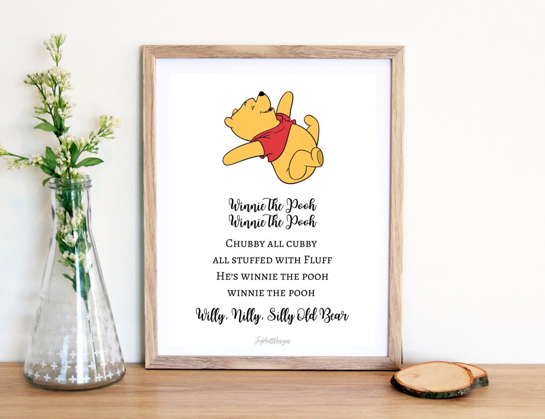 Buy Winnie the Pooh Song Digital Print, Willy Nilly Silly Old Bear ...