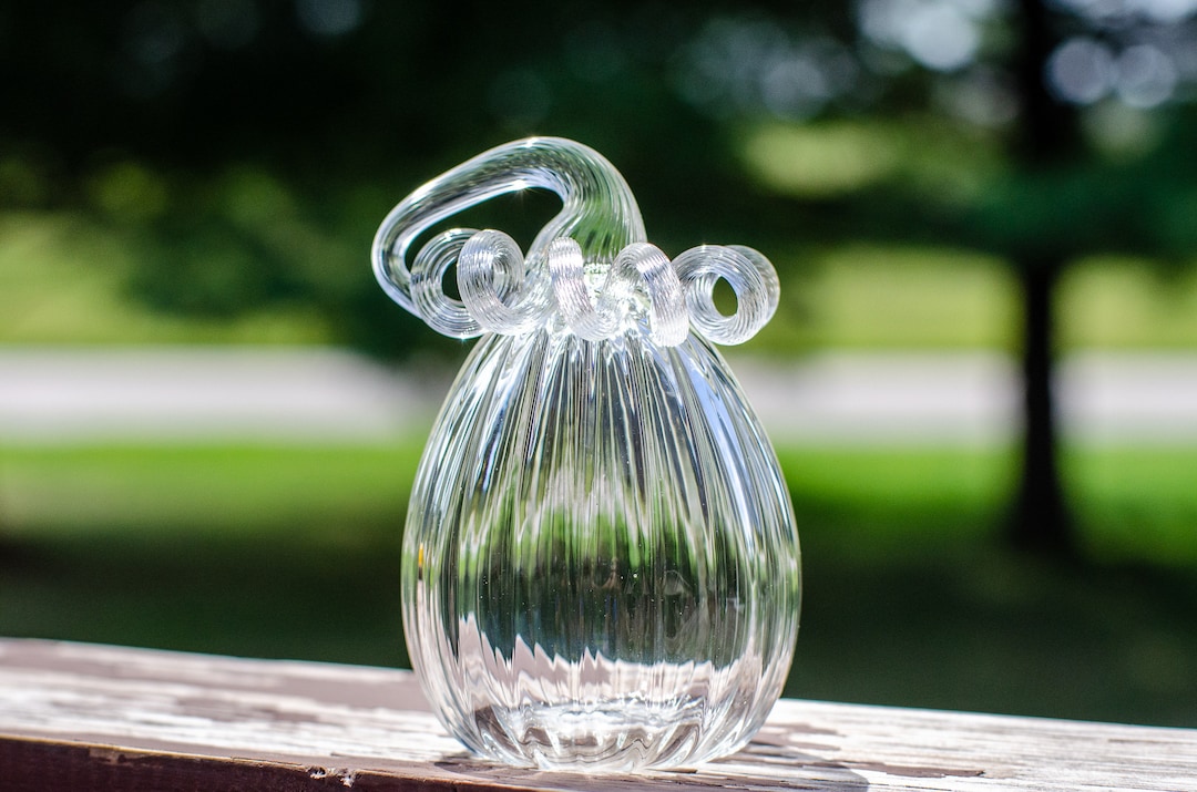 Small Stretched Clear Glass Pumpkin - Etsy