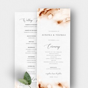Burnt Orange Wedding Ceremony Program, Printable Wedding Program ...