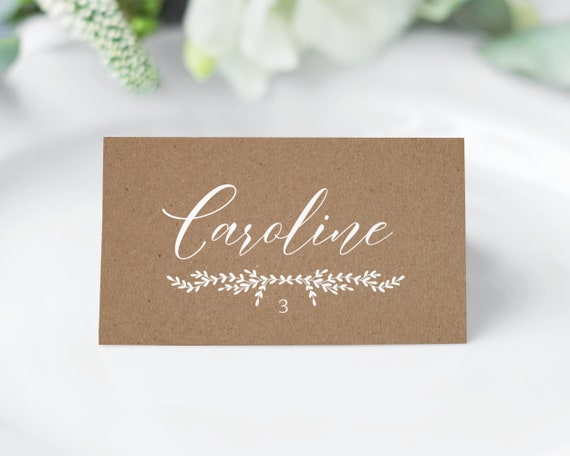 Rustic Wedding Place Names Template Modern Printable Wedding | Etsy