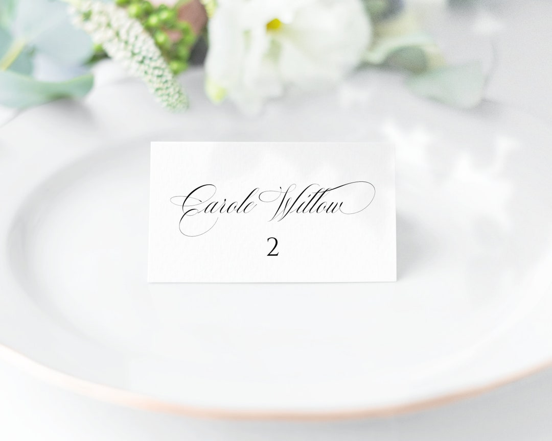 Elegant Wedding Place Names Template Printable Wedding Name Card ...
