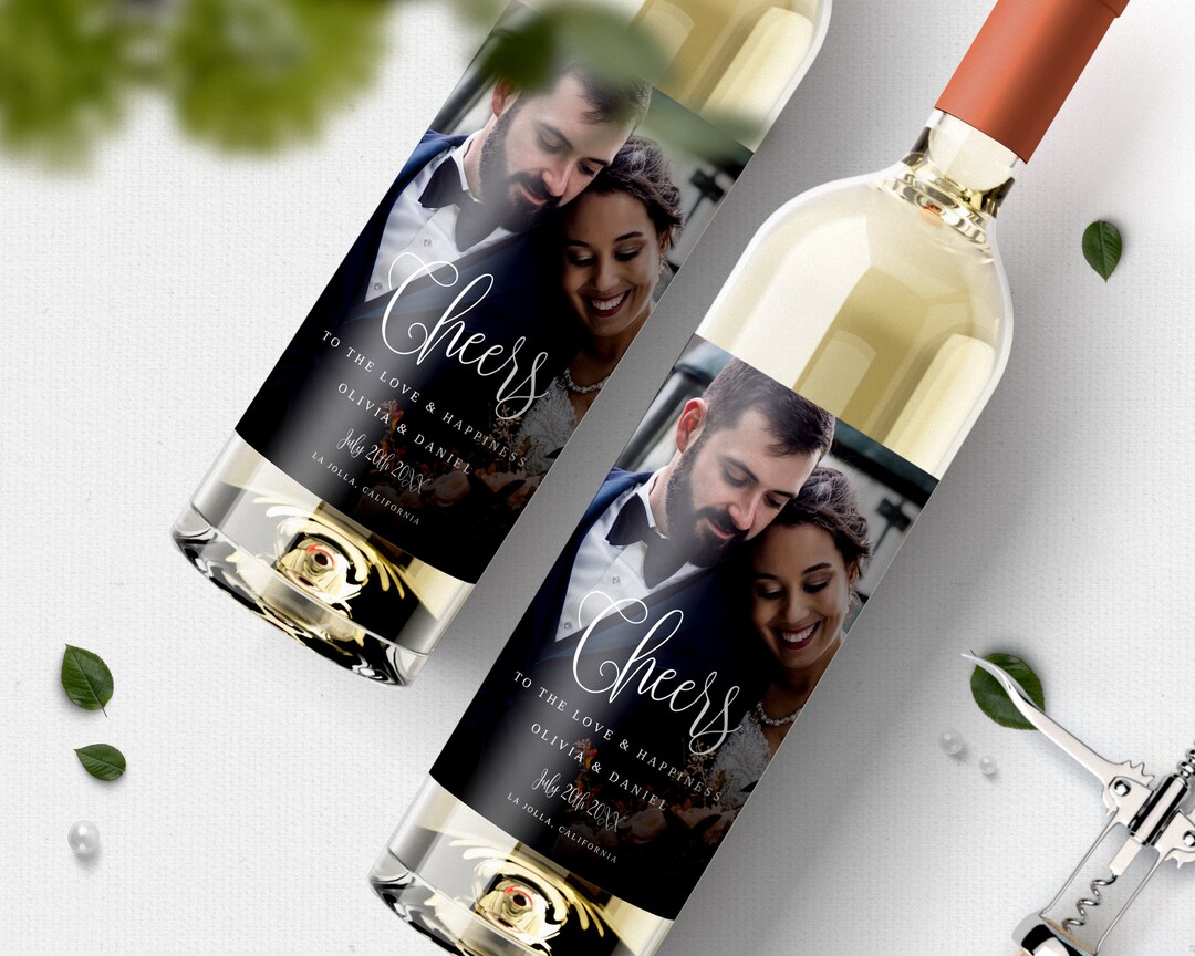 Photo Wine Label Template, Printable Personalized Wine Labels, Custom ...