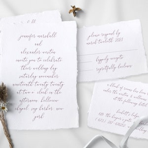 Handwritten Invitation Set Calligraphy Wedding Invitation - Etsy