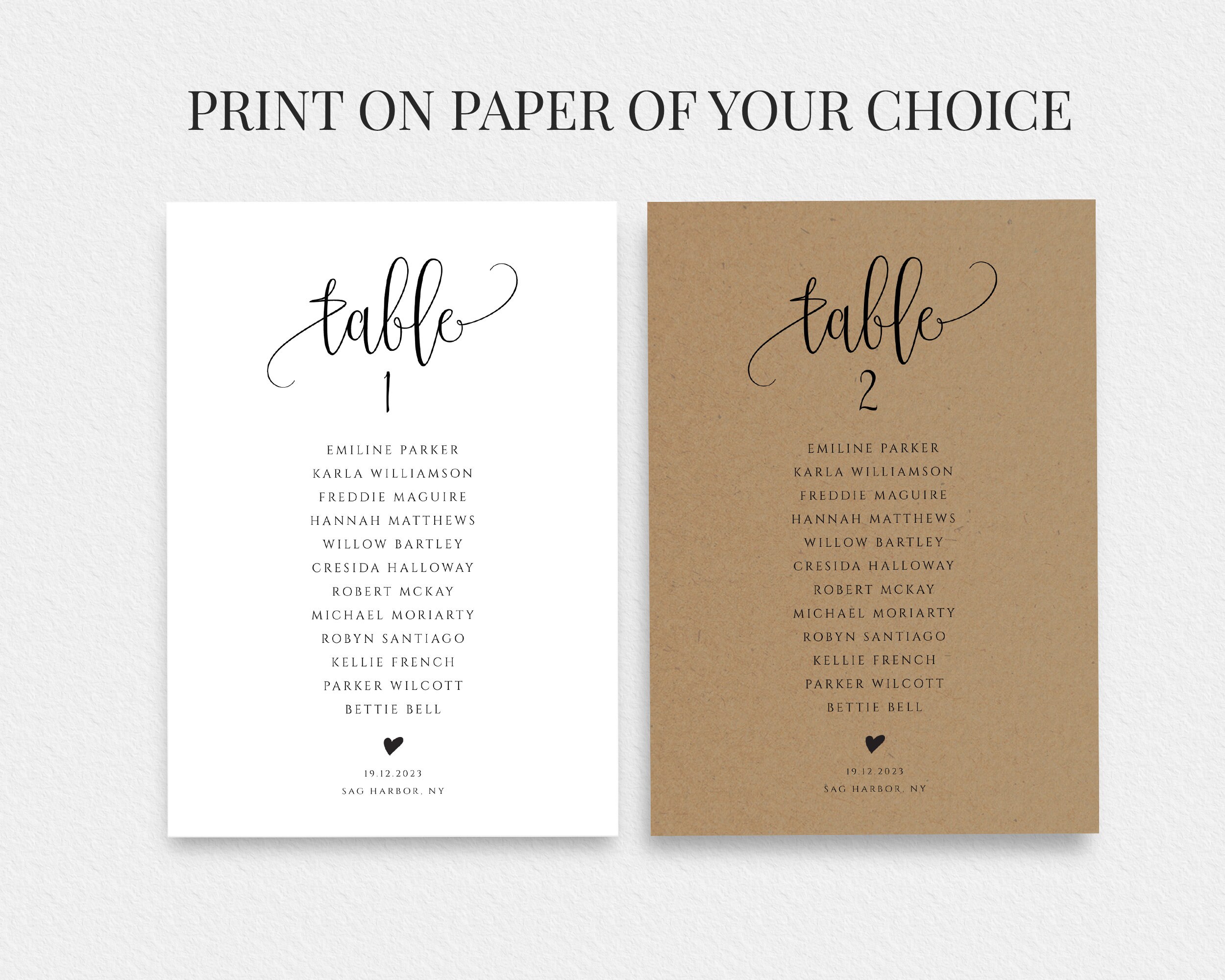 Rustic Wedding Seating Cards Template Table Numbers With | Etsy