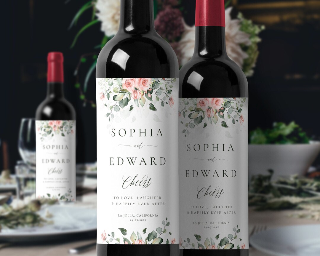 Printable Wedding Wine Labels Template Personalized Wine - Etsy