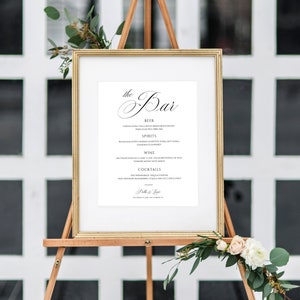 Printable Bar Menu Template Wedding Bar Menu Large Open Bar - Etsy