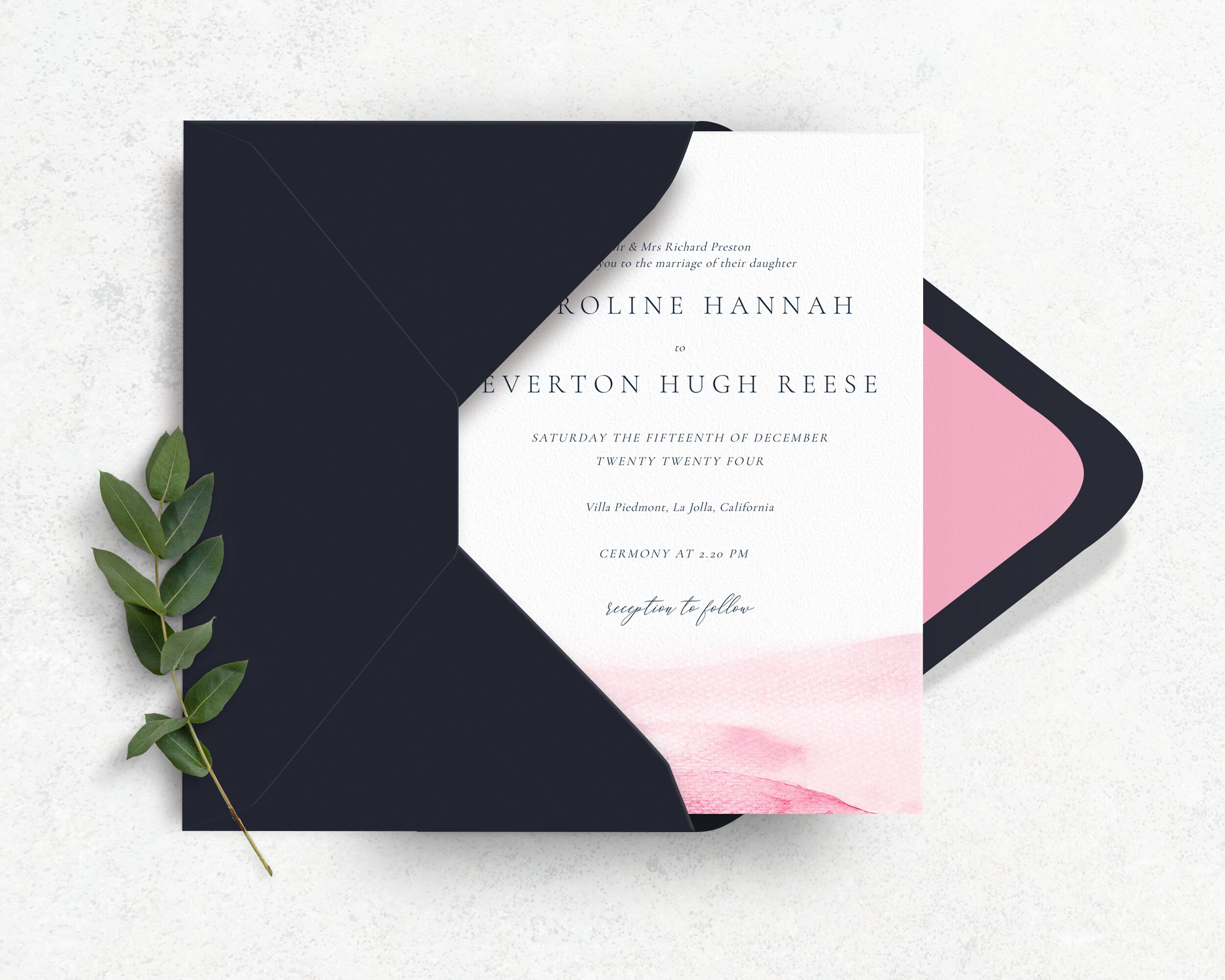 Baby Pink Wedding Invitation Set Printable Invitation Bundle | Etsy