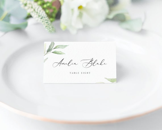 Wedding Place Names Template Printable Wedding Name Card | Etsy