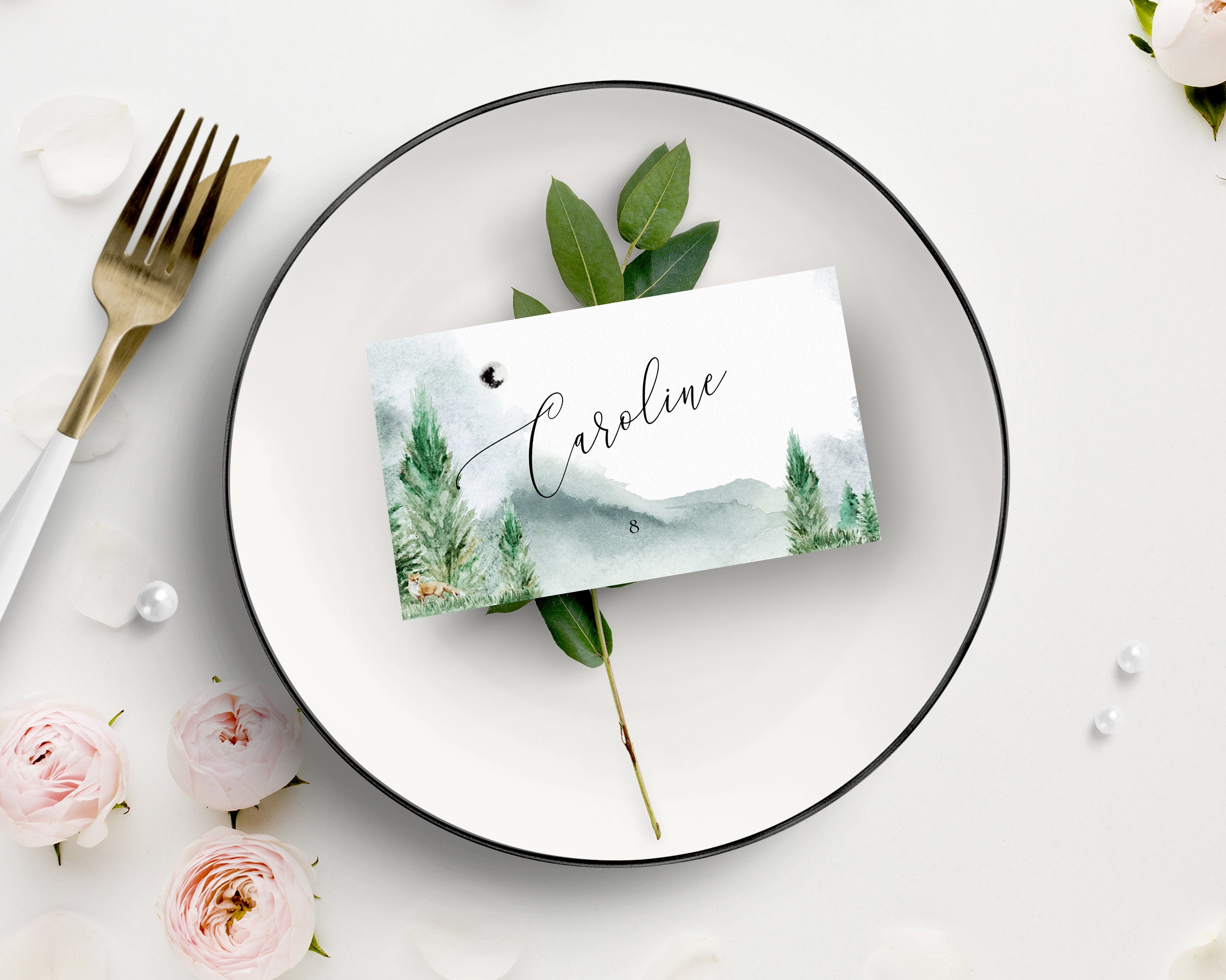 Rustic Wedding Place Names Template Woodland Printable | Etsy