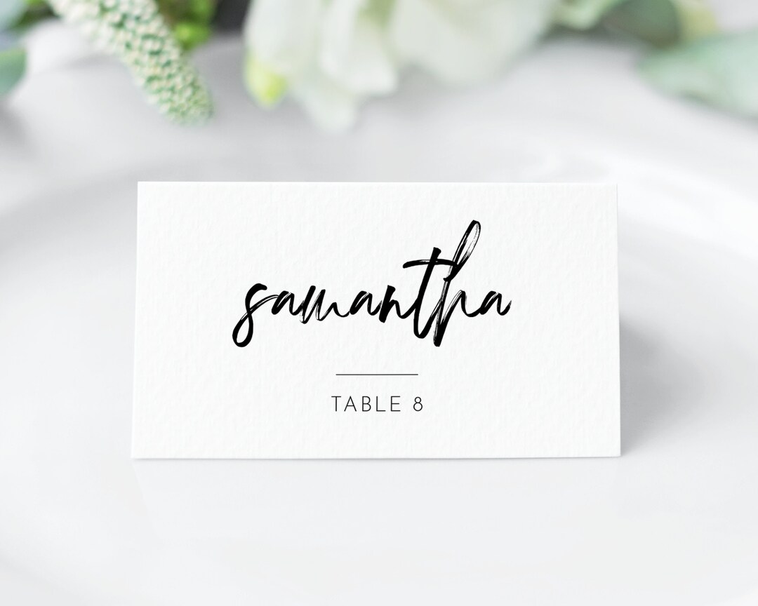 Modern Place Names Template Printable Wedding Name Card - Etsy España