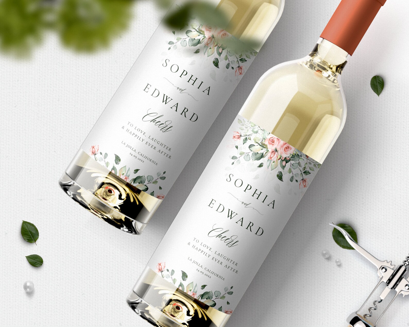 Printable Wedding Wine Labels Template Personalized Wine | Etsy