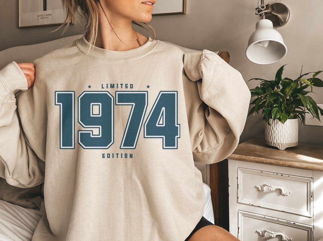 1974 Sweatshirt 50th Birthaday Gift Comfort Colors Tshirt Custom Year ...