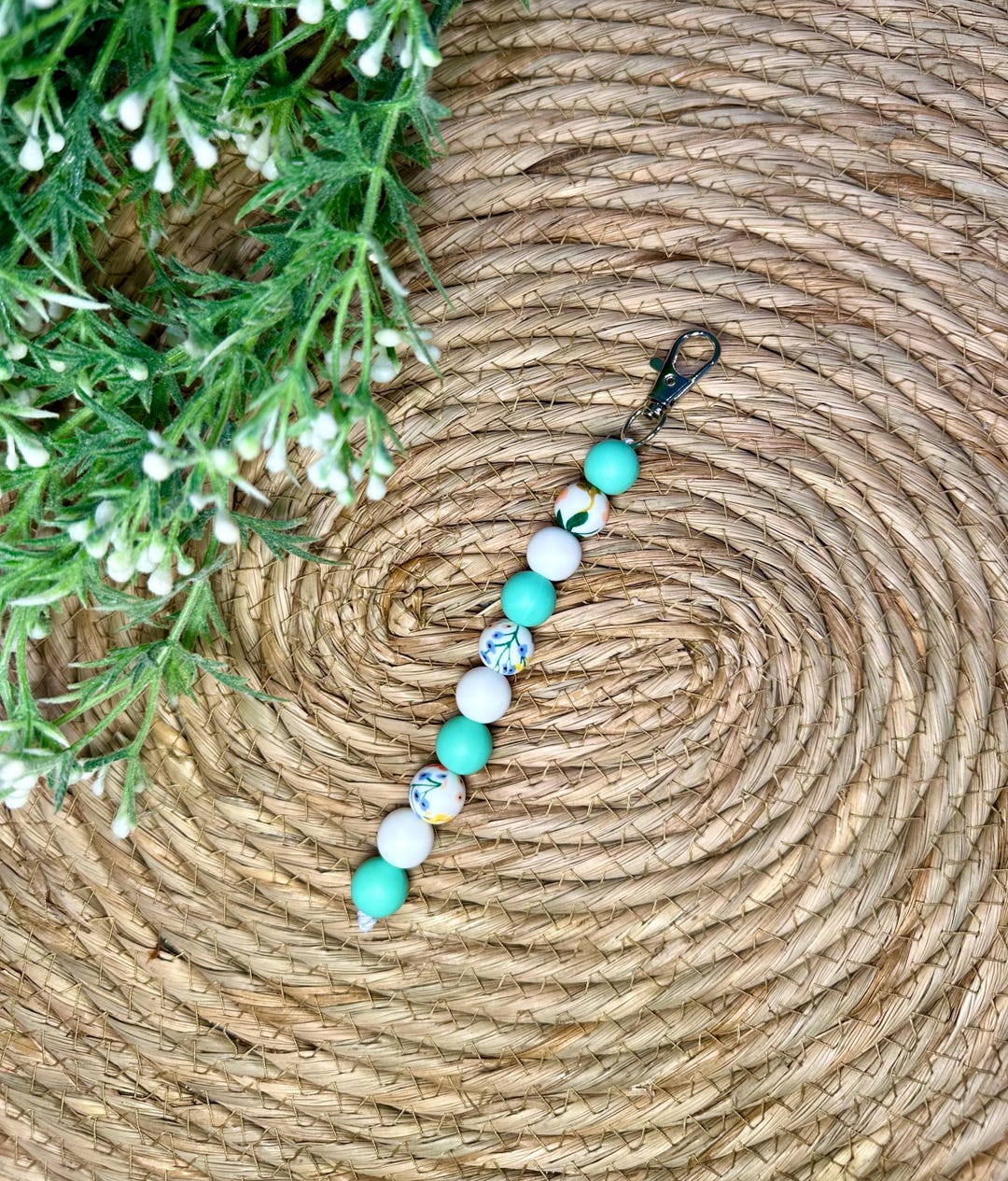 Aqua Florals Dilation Beads Badge Buddy, Multicolor, Labor and Delivery ...