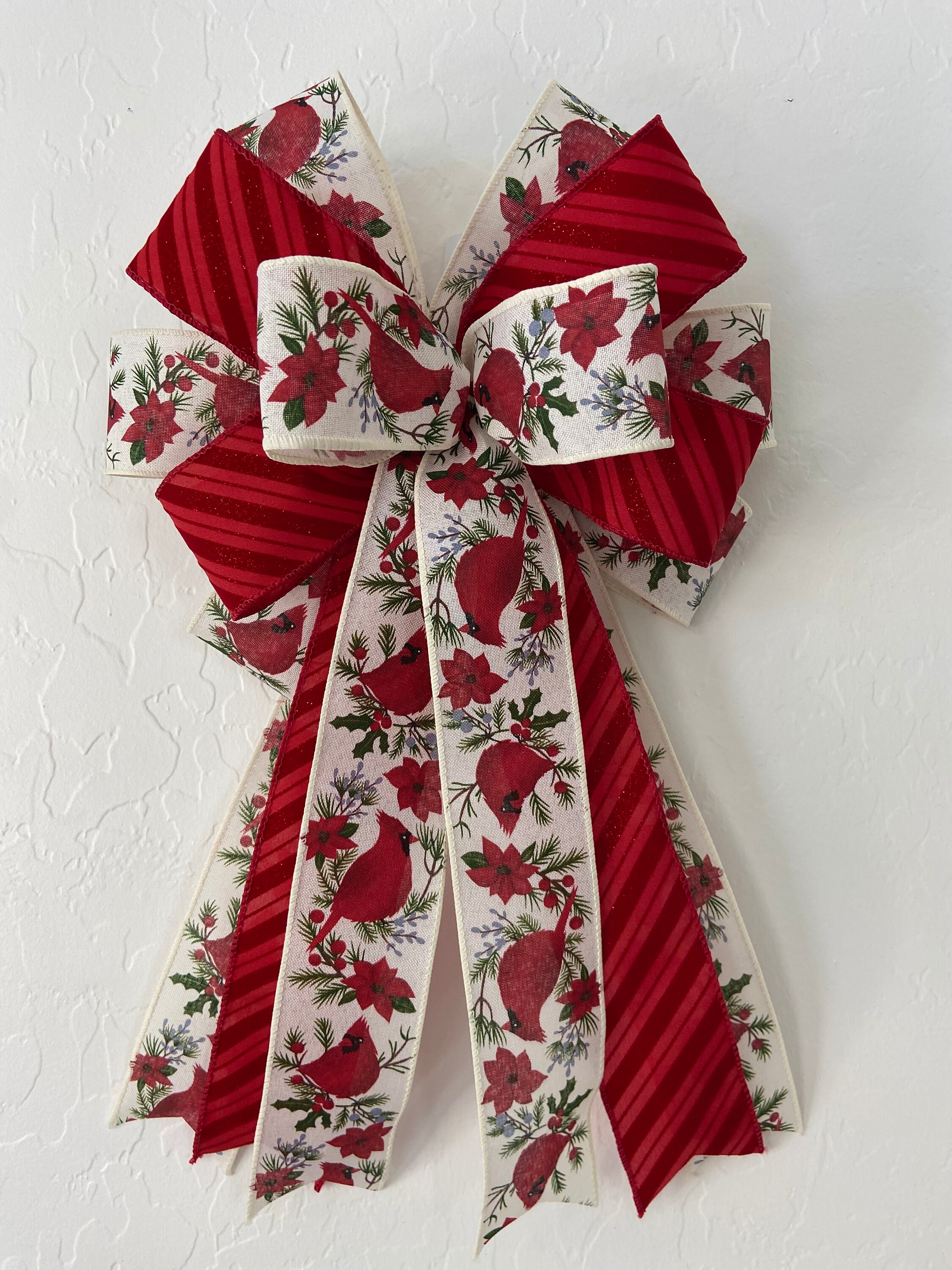 Christmas Bow READY TO SHIP Extra Large Bow Made From Wired - Etsy