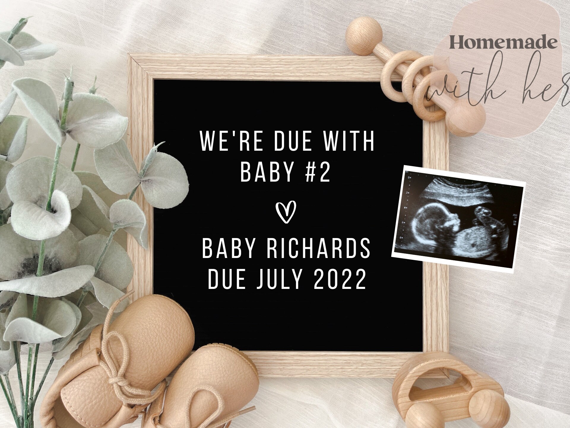 Editable Digital Baby Announcement, We're Due With Baby Number 2 ...