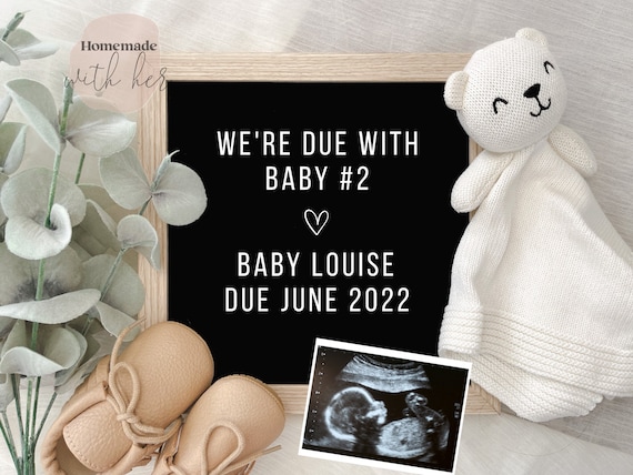 Editable Digital Baby Announcement We're Due With Baby | Etsy