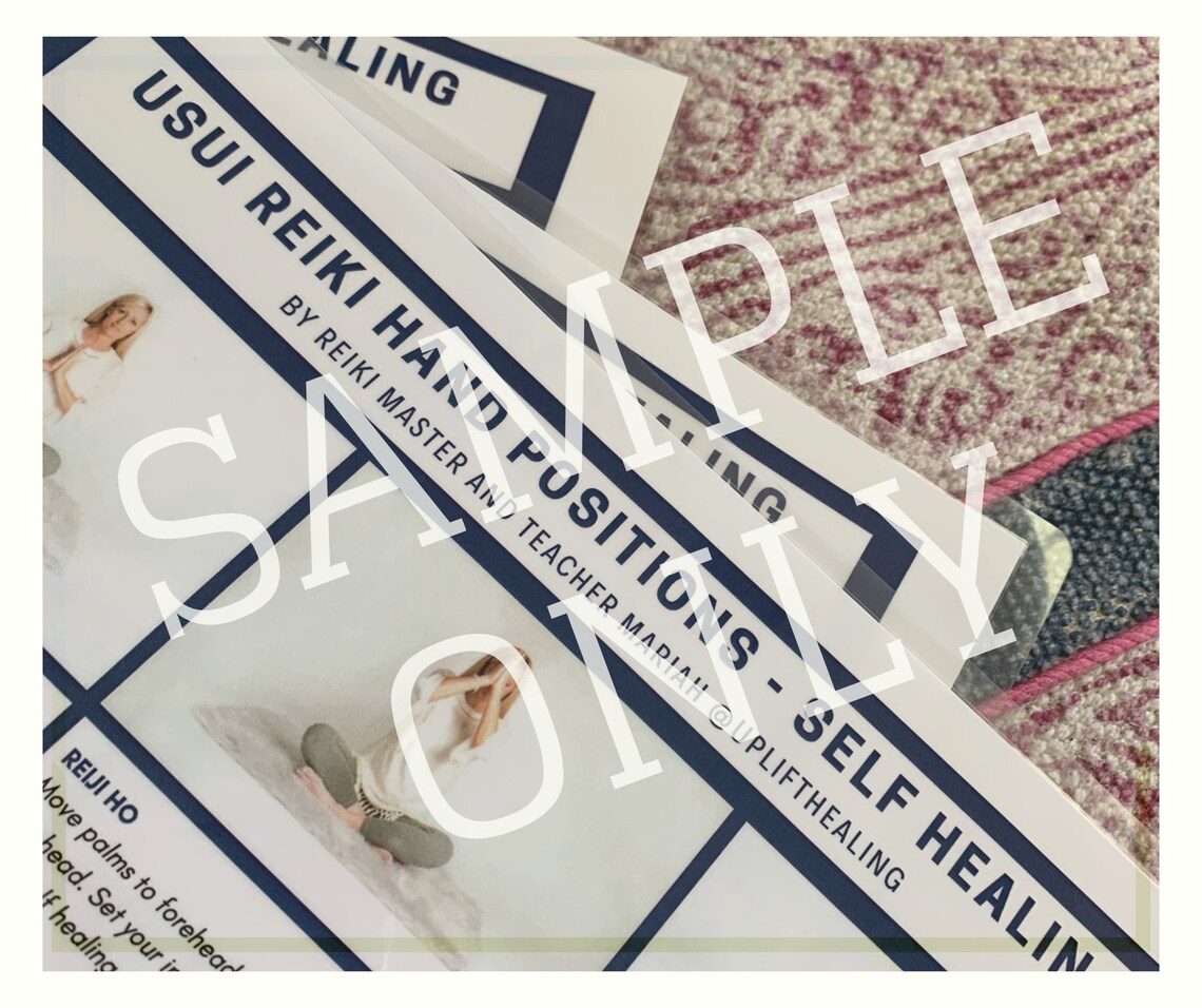 Self Healing Reiki Hand Position Chart Reference Sheet/guide Usui ...