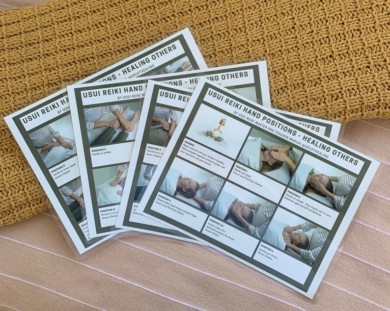 Healing Others Reiki Hand Positions Chart, Reference Guide, Laminated ...