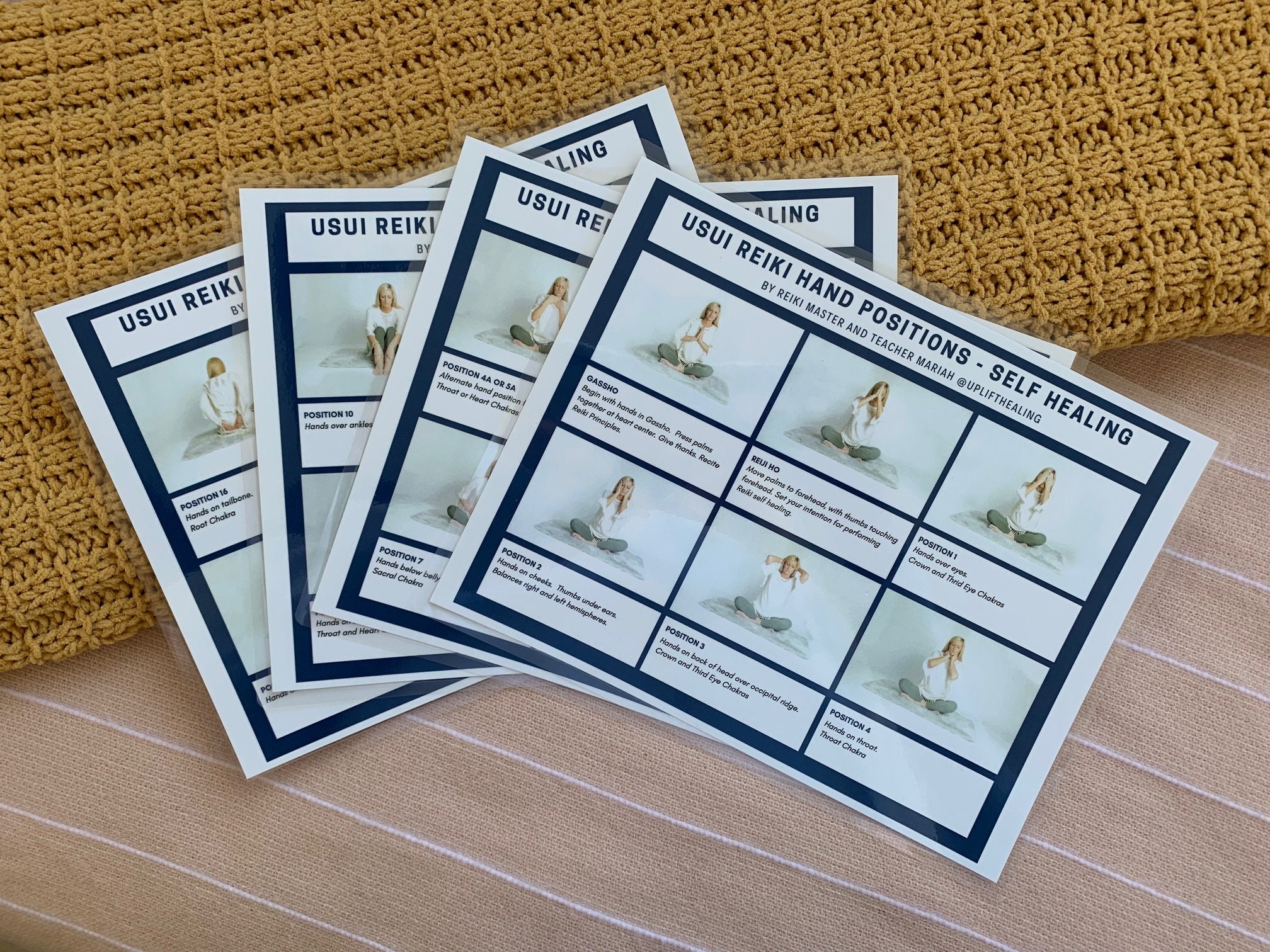 Self Healing Reiki Hand Position Chart Reference Sheet/guide Usui ...