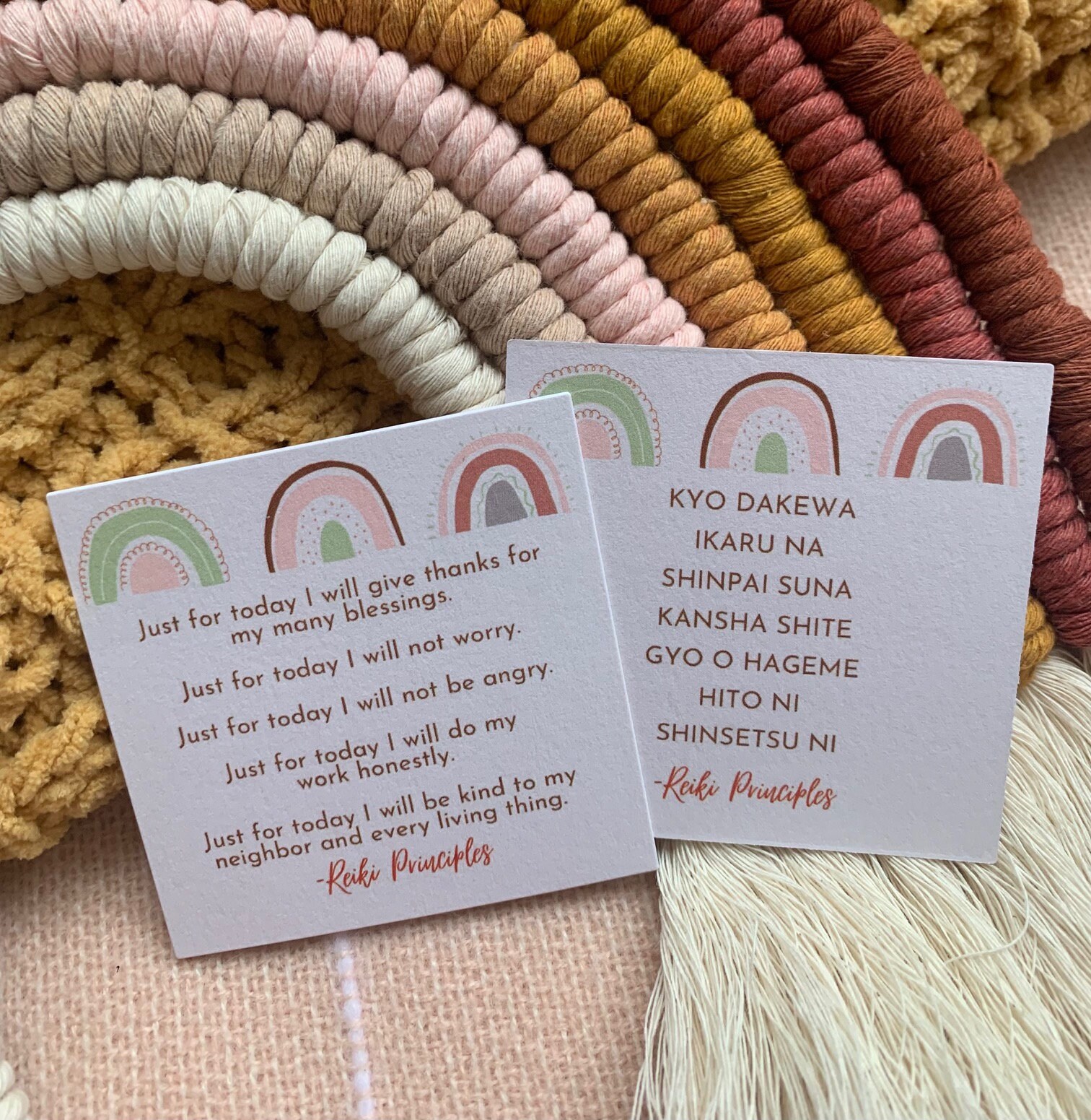 REIKI PRINCIPLES, Flip Cards, 2.5 X 2.5, English, Japanese, Front and ...