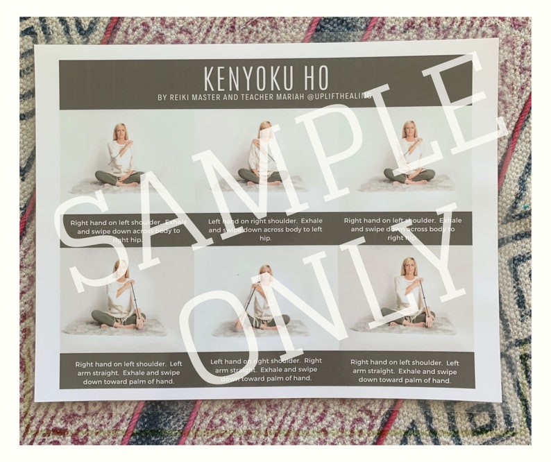 Kenyoku Ho Reiki Meditation Reference Guide Chart, Usui, Laminated ...