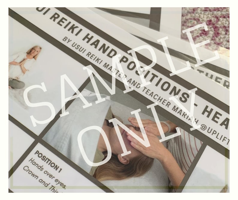 Healing Others Reiki Hand Positions Chart, Reference Guide, Laminated ...