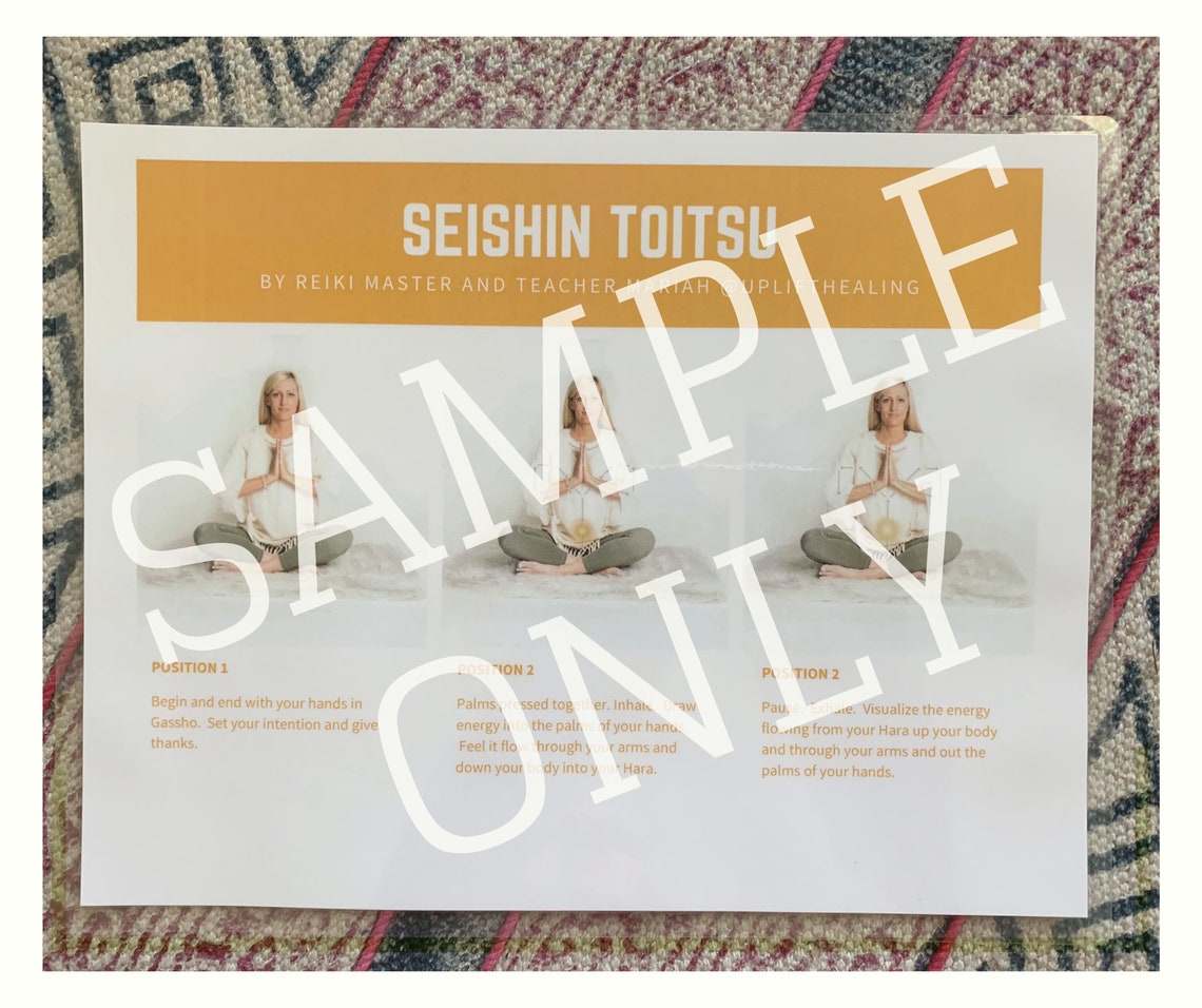 Japanese Usui Reiki Meditation Reference Guide Chart Seishin Toitsu - Etsy