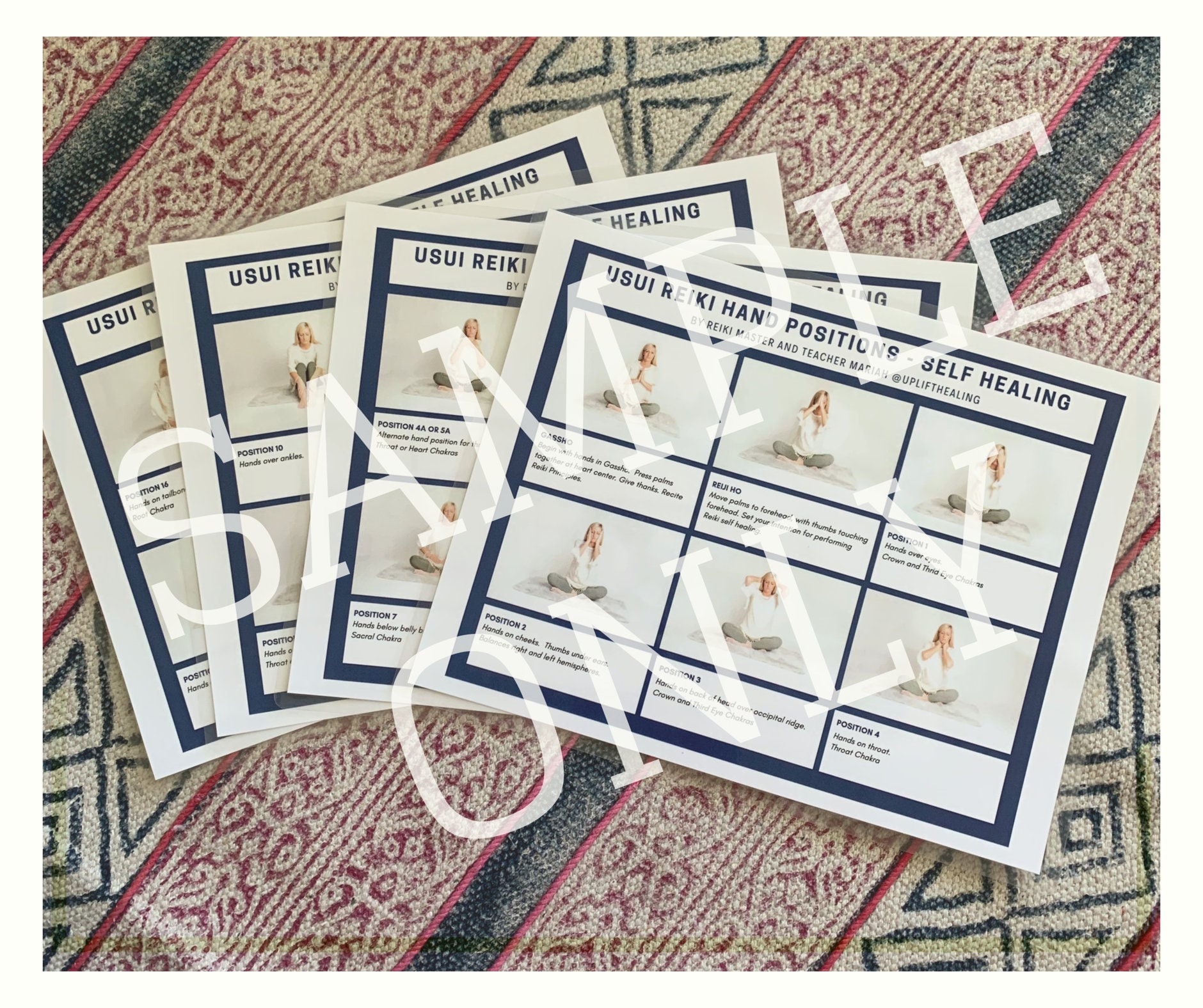 Self Healing Reiki Hand Position Chart Reference Sheet/guide Usui ...