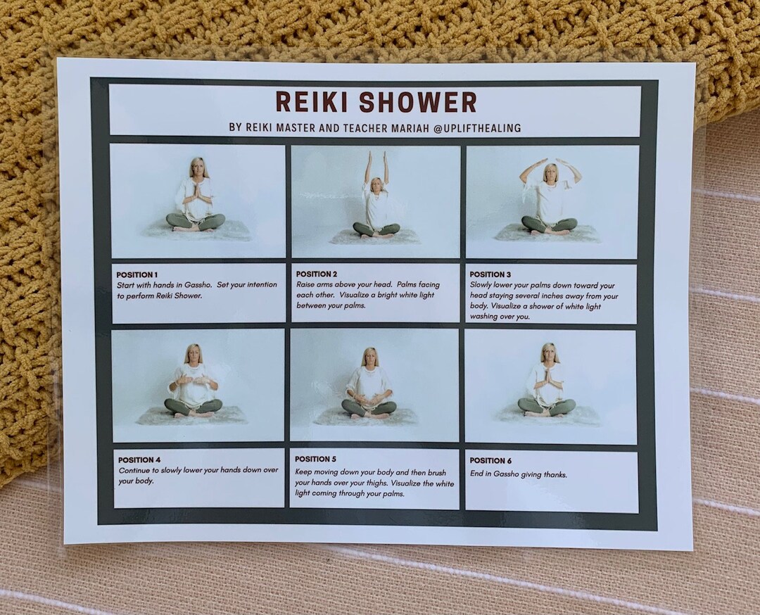 Reiki Shower Meditation, Usui, Meditation Chart, Usui, Laminated ...