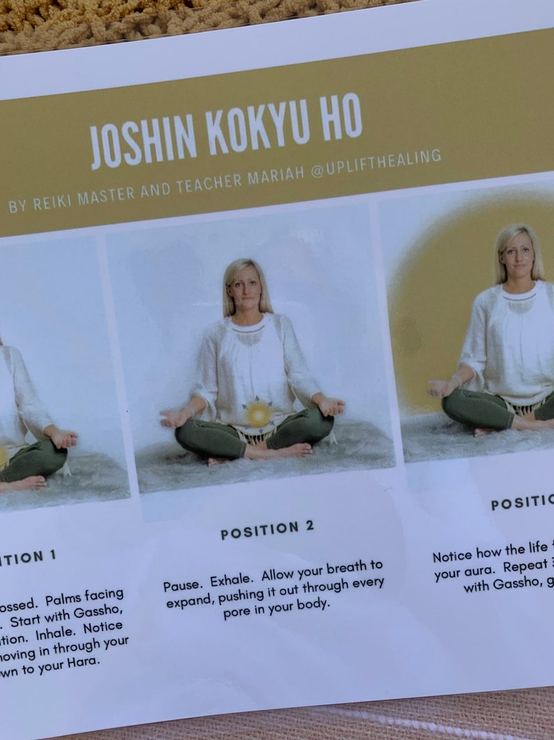 Joshin Kokyu Ho Reiki Meditation Reference Guide Chart, Laminated, Usui ...