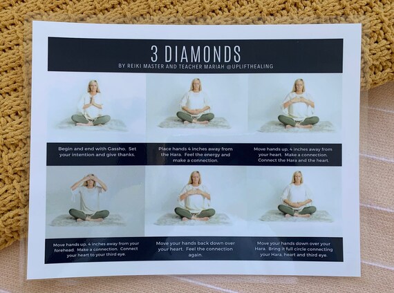 3 Diamonds Reiki Meditation Reference Guide Chart Laminated - Etsy