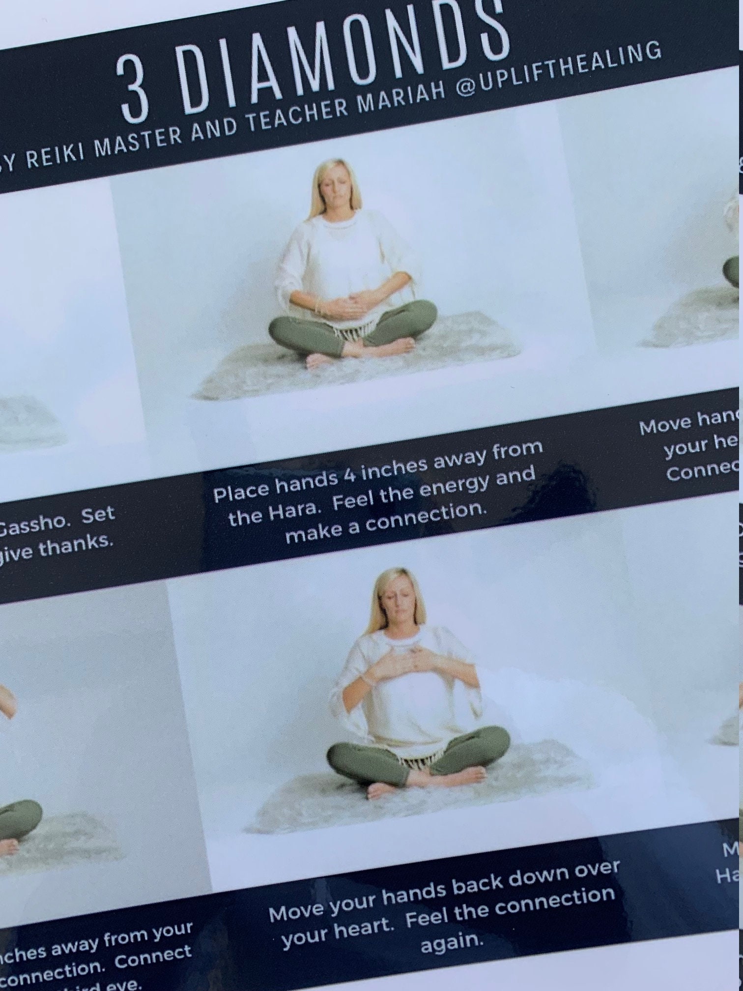3 Diamonds Reiki Meditation Reference Guide Chart Laminated - Etsy