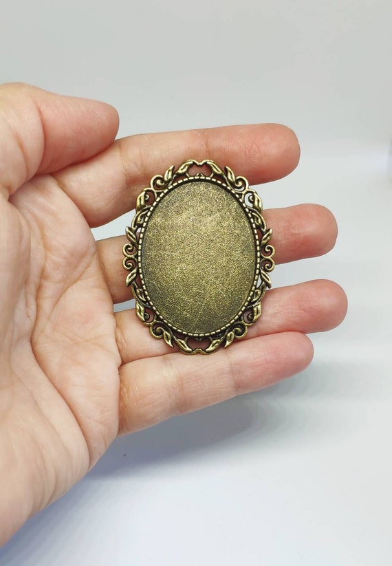 Craft Supplies & Tools 2 pcs Antique Bronze Brooch Blanks 18x25 mm ...