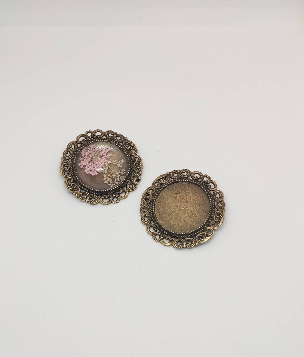 Craft Supplies & Tools 2 pcs Antique Bronze Brooch Blanks 18x25 mm ...