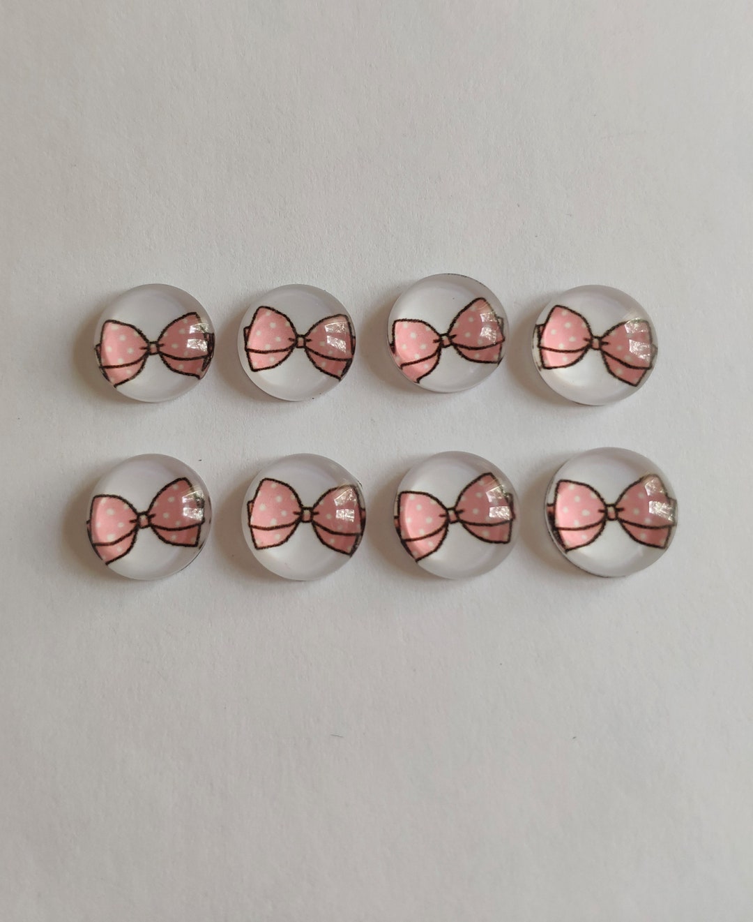 12mm Pink Bow Cabochons - 12mm Photo Cabochons - 4 Pcs - Etsy