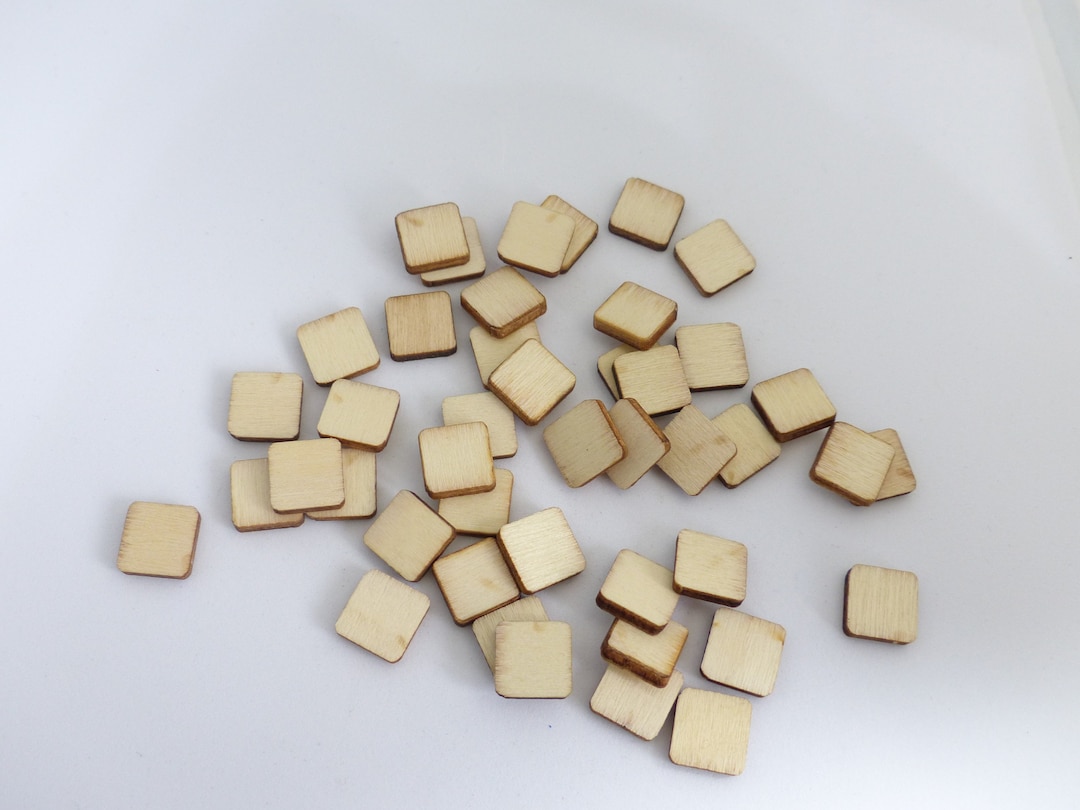 10 Mm Small Wood Squares- Plywood Blank Squares- Wood Tile Cuts - Laser ...