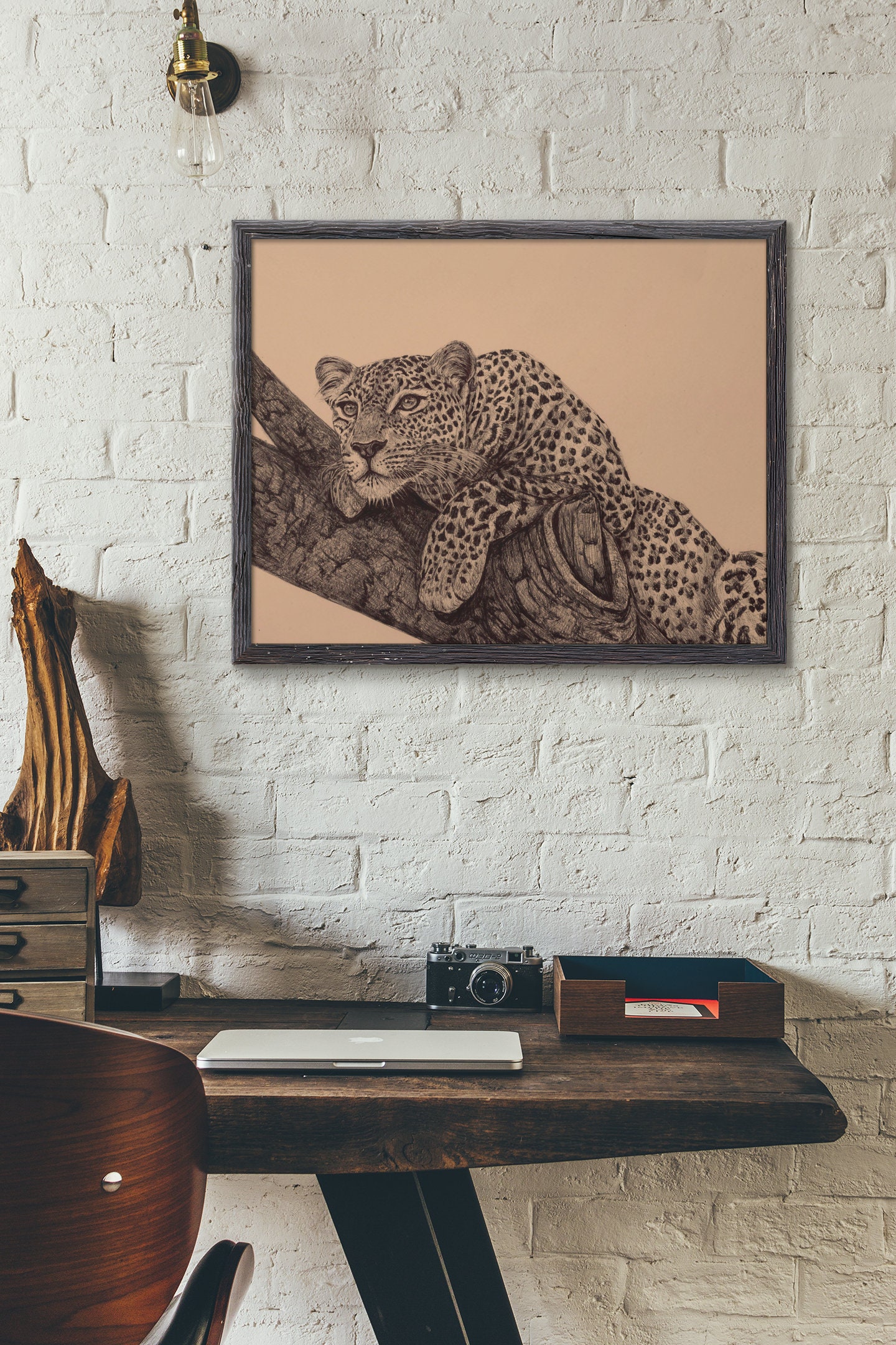 Leopard Print-wall Decor- Framed Leopard Print Giclee Art Print-leopard ...