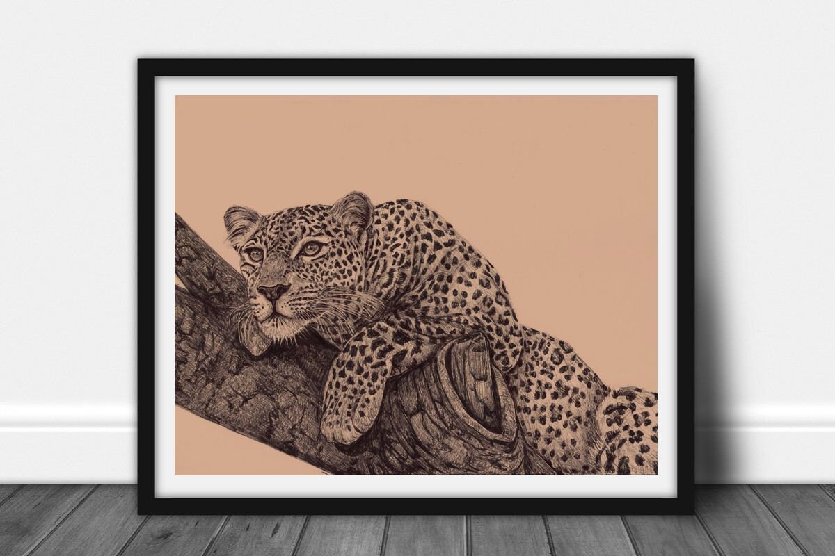 Leopard Print-Wall Decor Framed Leopard Print Giclee Art | Etsy