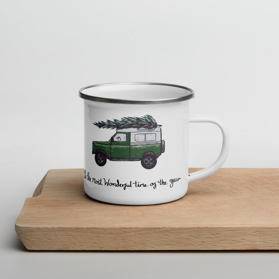 Land Rover Enamel Mug Green Land Rover Mug Christmas Land - Etsy