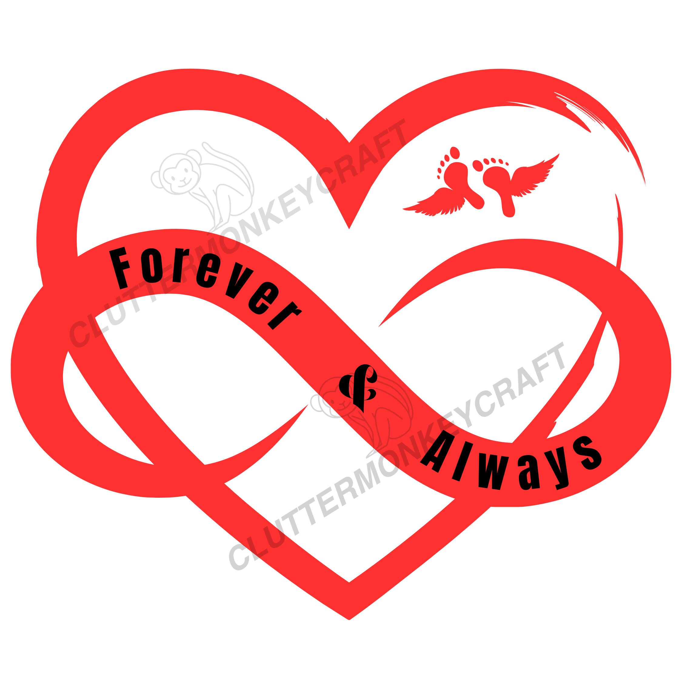 Memorial Infinity Heart SVG & PNG - in Loving Memory Design Files for ...