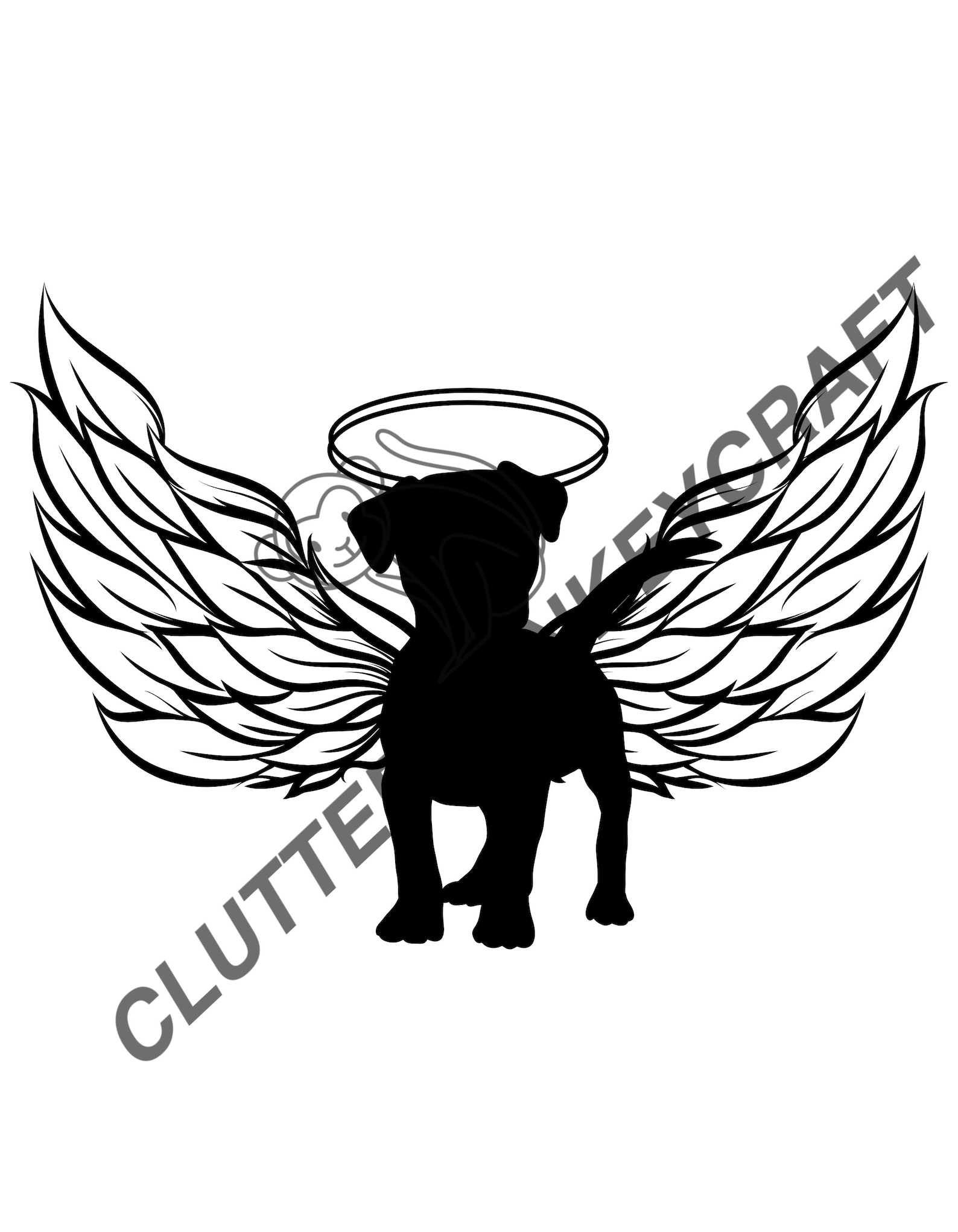 Pet Dog Memorial Svg, Set of 4 Dogs With Angle Wings, Pet Loss Svg ...