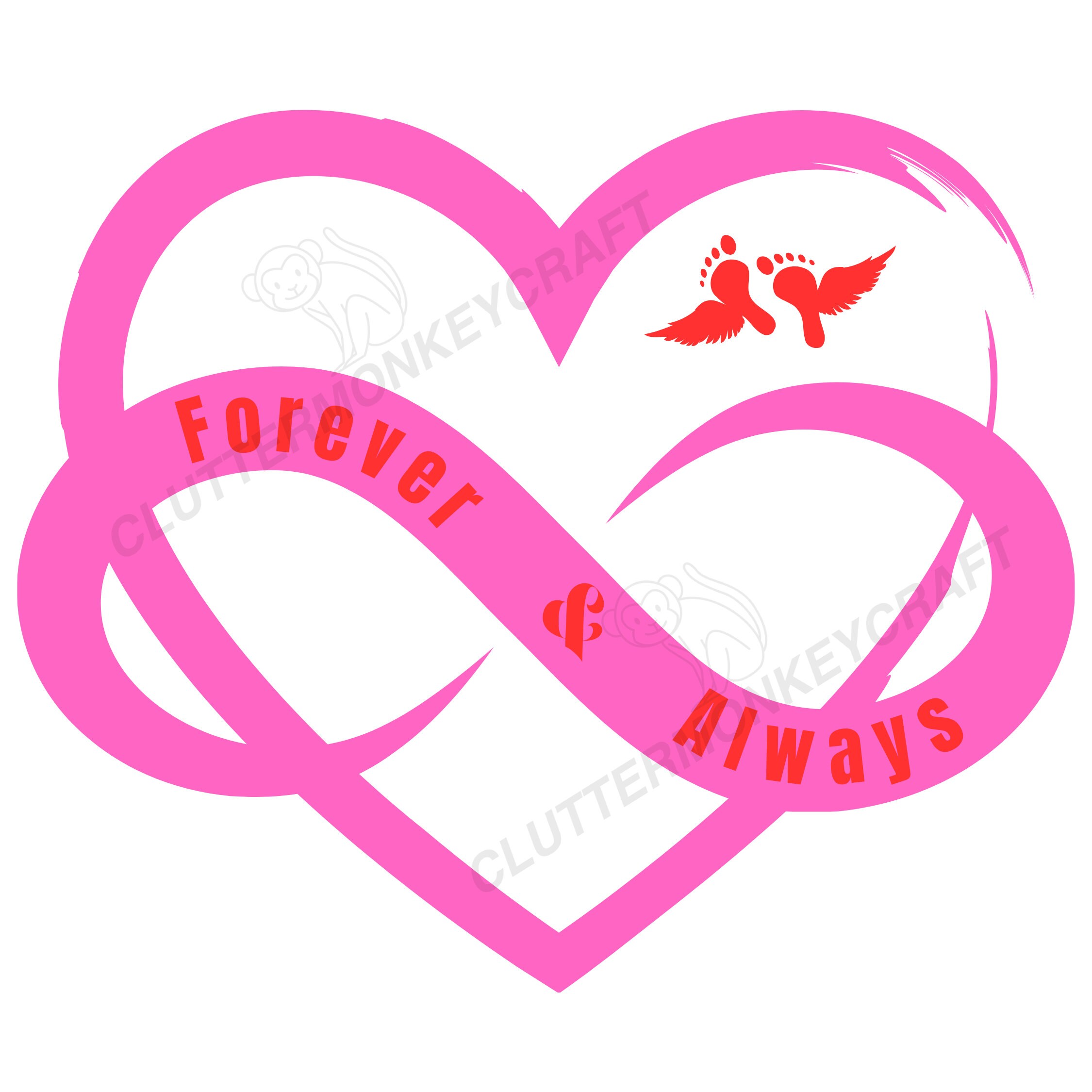 Memorial Infinity Heart SVG & PNG - in Loving Memory Design Files for ...