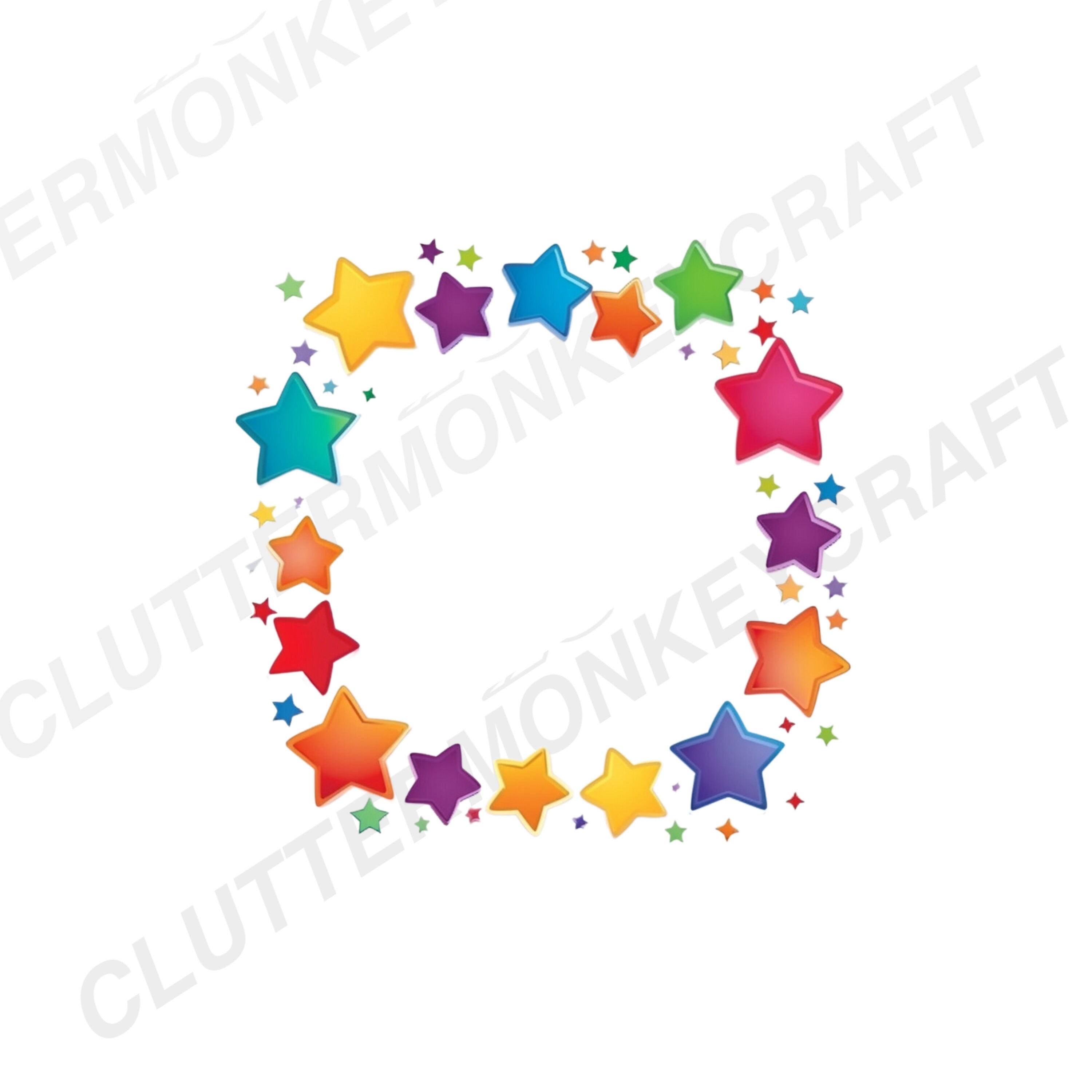 Star Frame Digital File, PNG & PNG Transparent Files, Printable Artwork ...