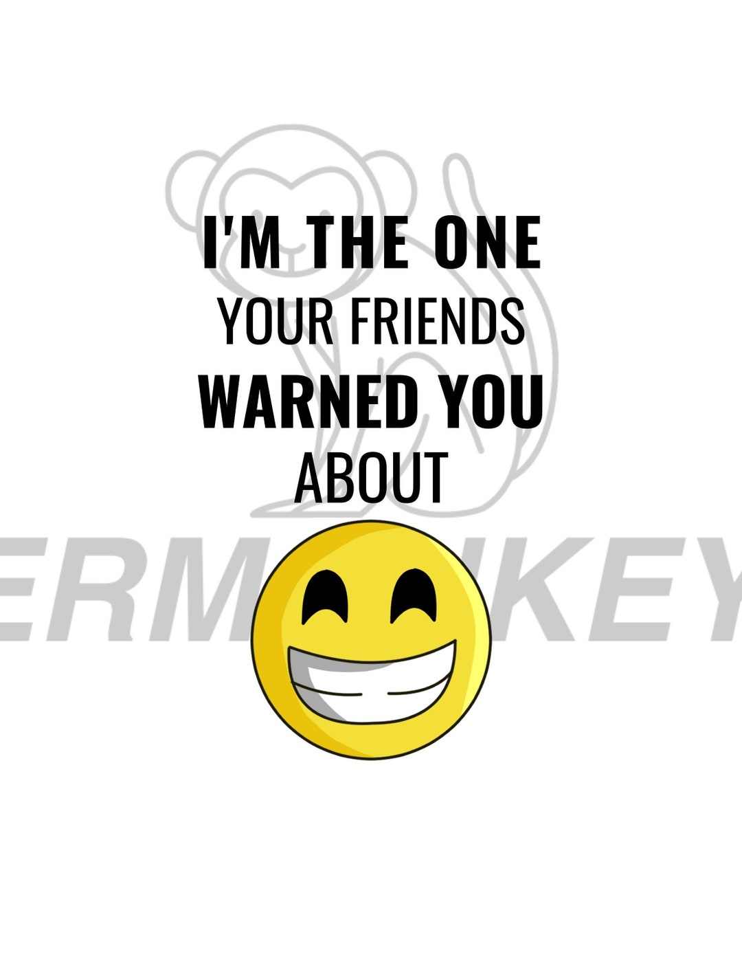 Cheeky Smiley Face Sublimation Design - Instant Download PNG for T ...