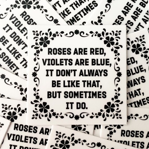 Vinyl Quote Sticker roses Are Red... Funny - Etsy