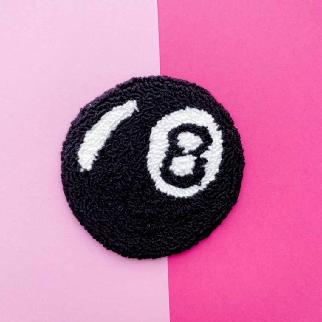 Shaggy Tufted Carpet Coaster Eight Ball 4 Diameter - Etsy