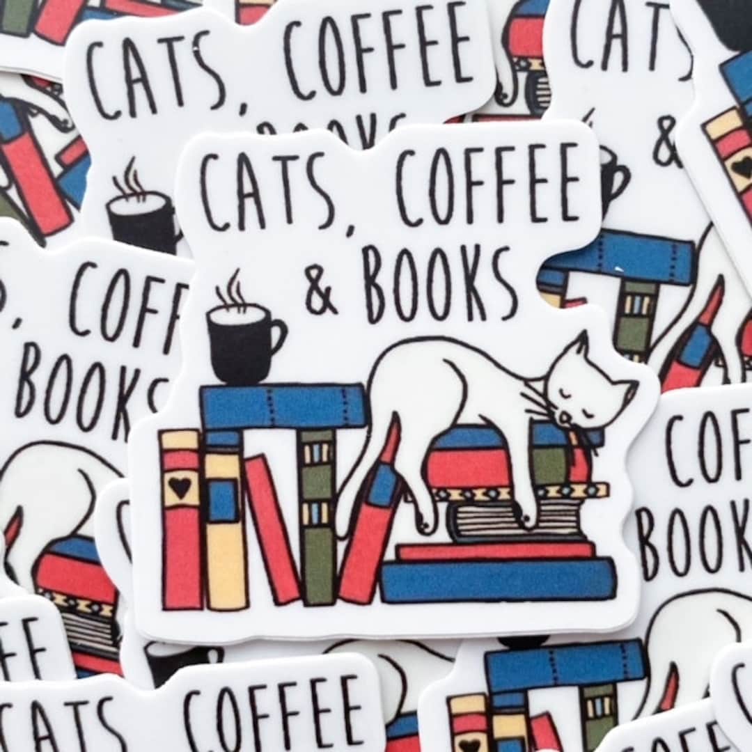 Vinyl Quote Cat & Coffee Sticker cats Coffee and - Etsy